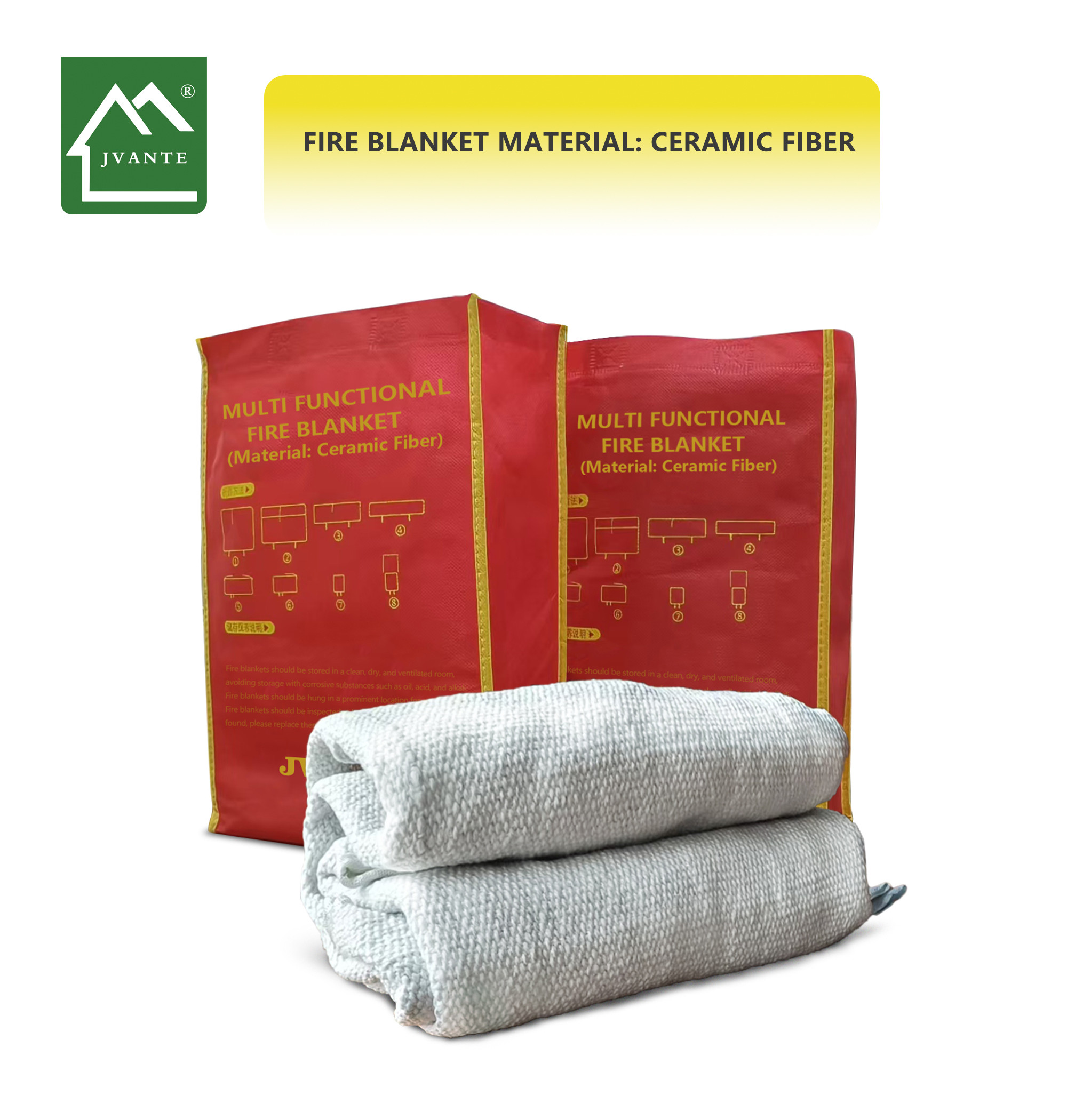 Jvante Ceramic Fiber Fire Blanket 1m*2m 2m*2m or customizable High ...